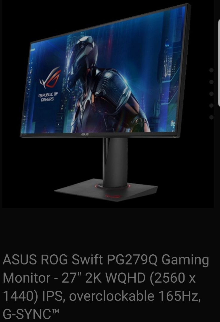 ASUS ROG Swift PG279Q Gaming Monitor - 27", Computers & Tech, Parts ...
