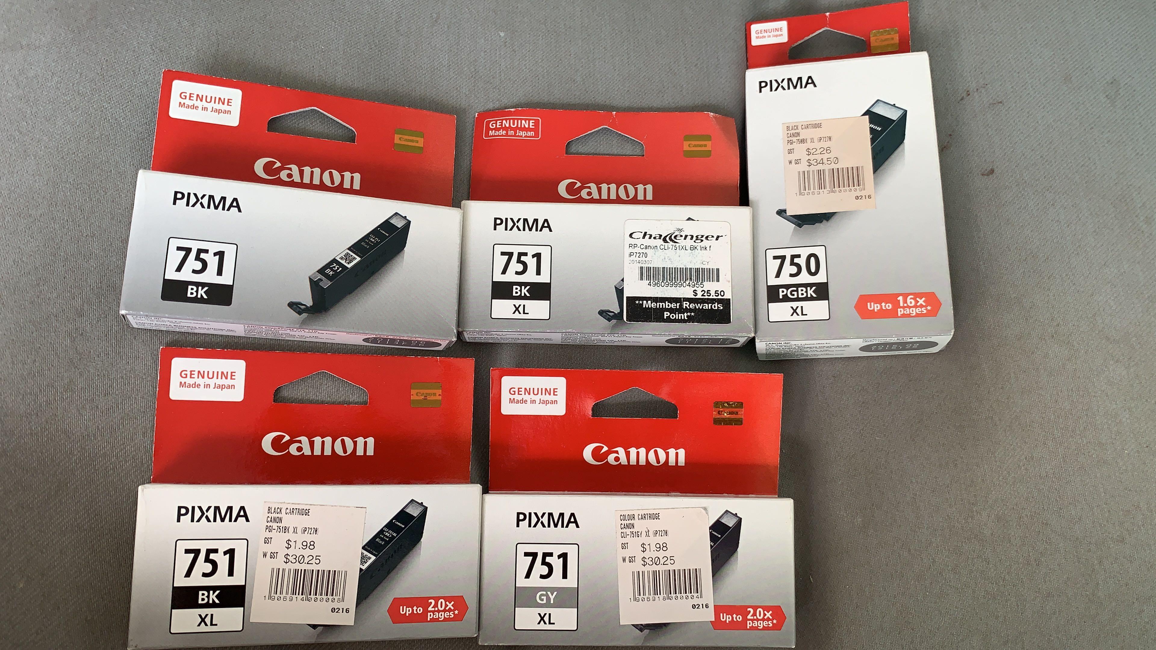 Canon Pixma Ink 751 series ip7270/MG5470/MG6370, Computers & Tech ...