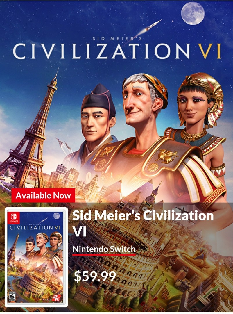 Civilization VI Nintendo Switch Civ 6, Video Gaming, Video Games ...