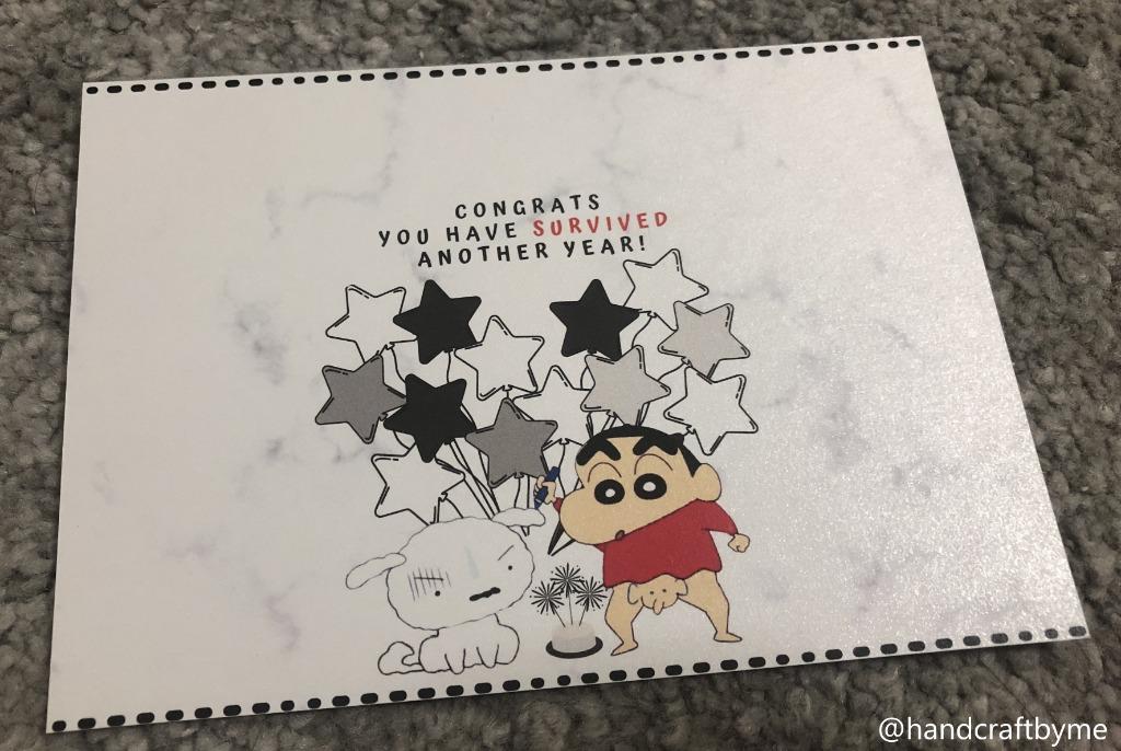 Customised Birthday Card (Shin Chan), Design & Craft, Art & Prints on ...
