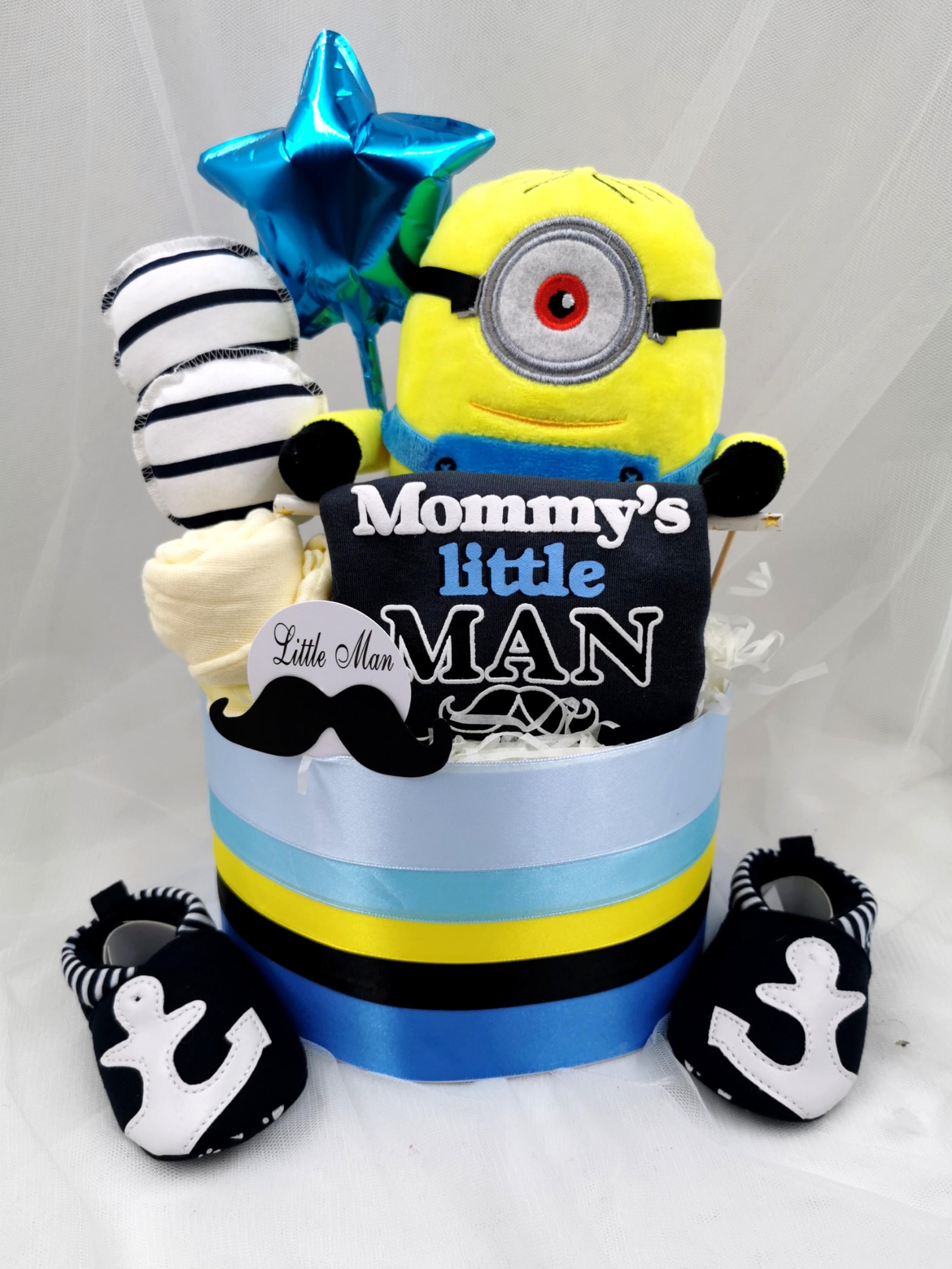 Diaper Cake Minion Baby Boy Hamper, Babies & Kids, Bathing & Changing ...