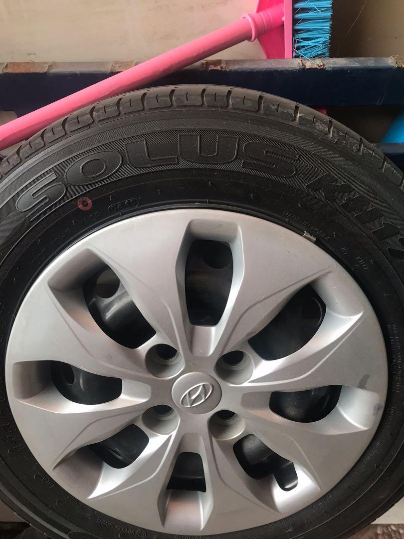 Hyundai accent stock 14’ rims, Car Parts & Accessories, Mags and Tires ...