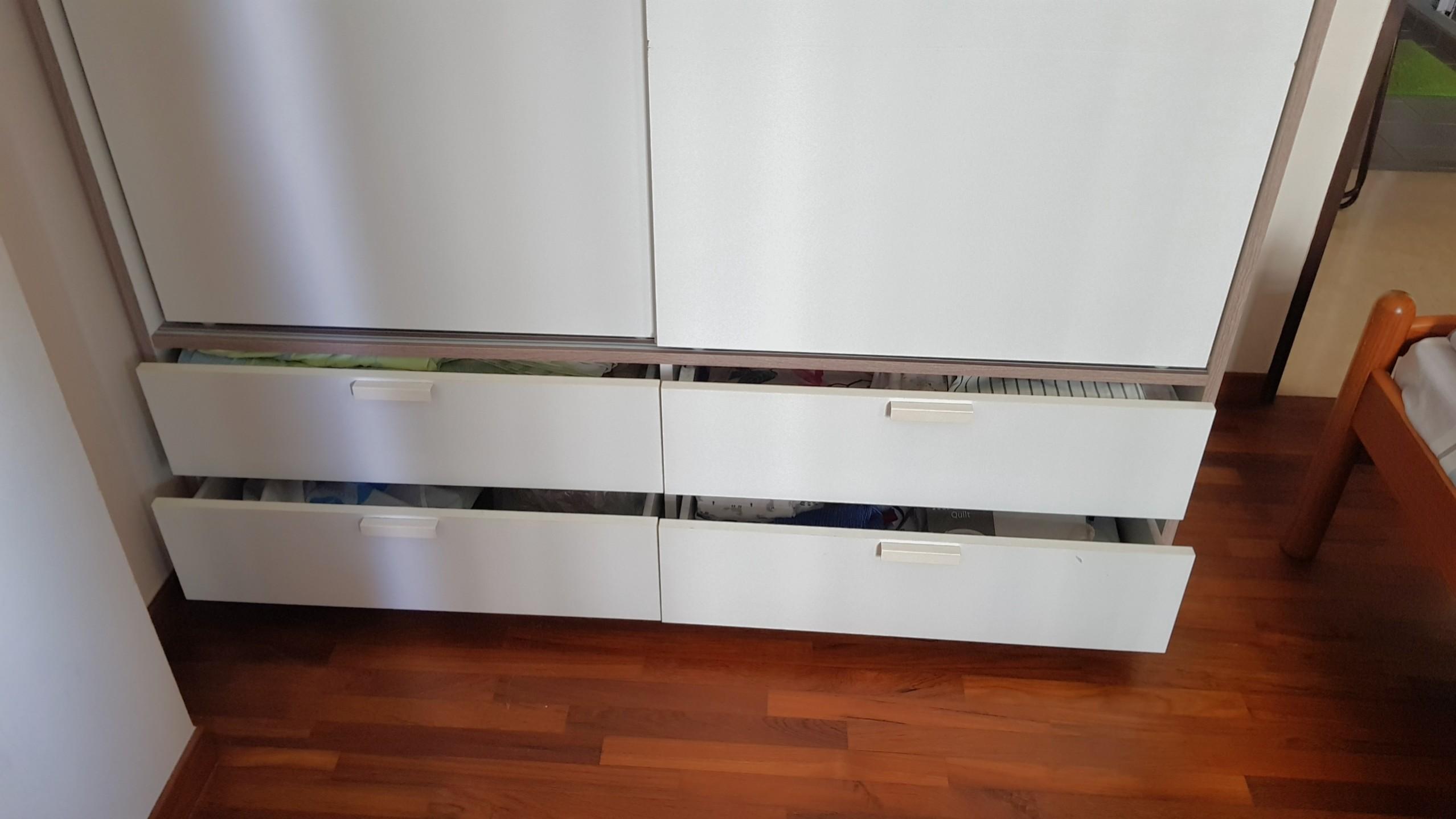 Ikea Trysil Sliding Wardrobe with lockable drawer white, Furniture ...