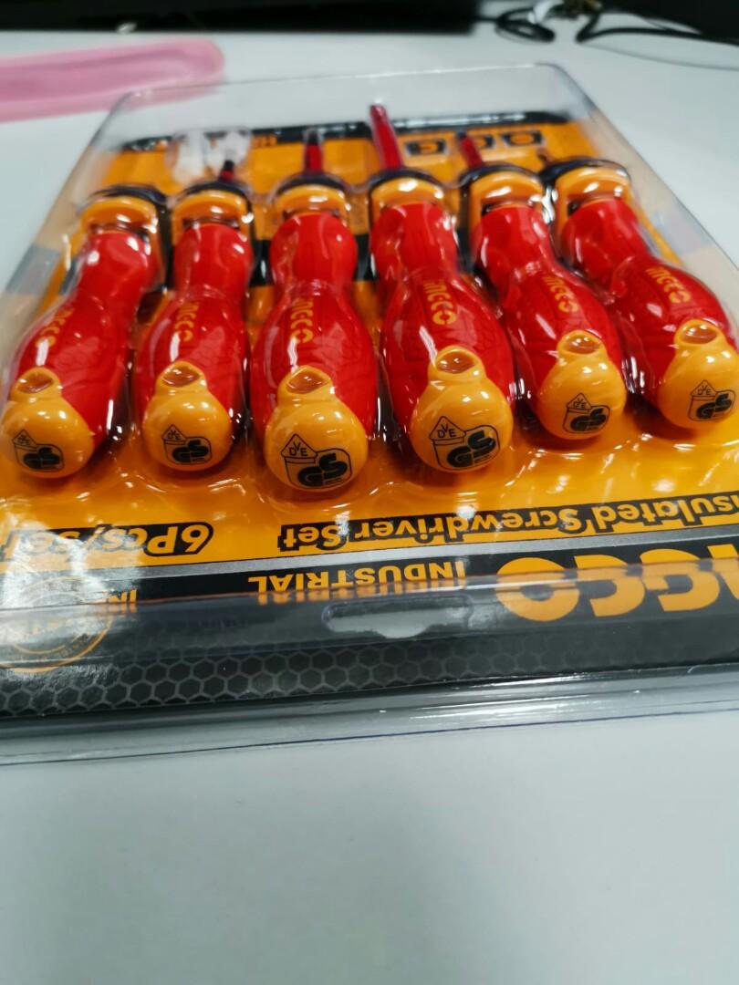 INGCO 6pcs Insulated screwdriver set (HKISD0608), Furniture & Home ...