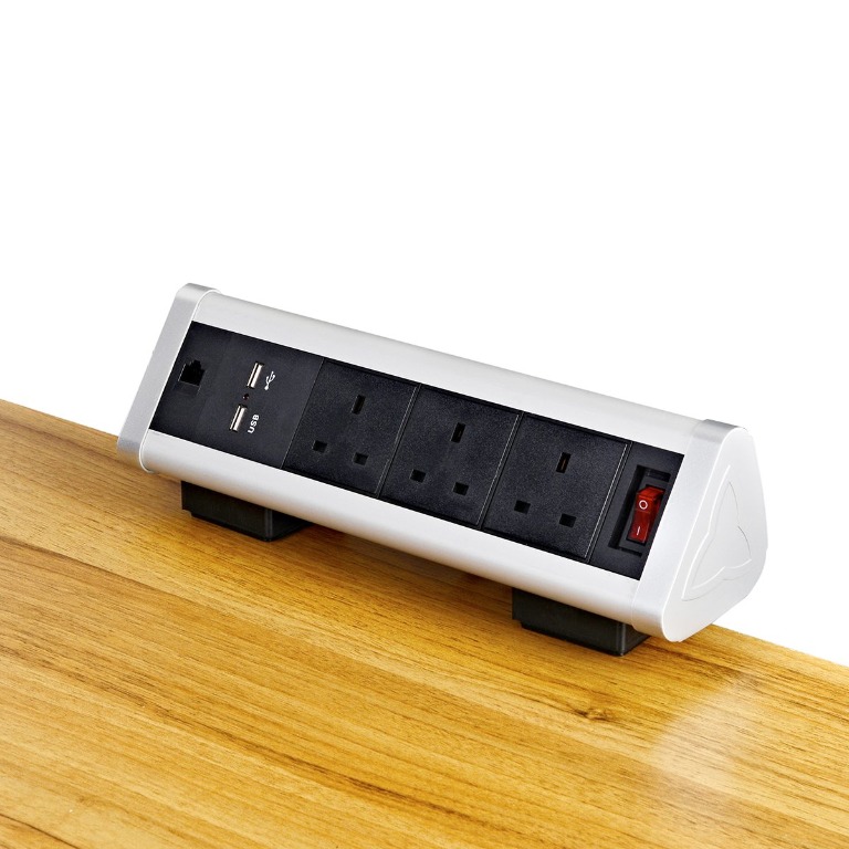 Removable Triangle Desktop Socket, gadgetpark Table Outlet with 3 UK ...