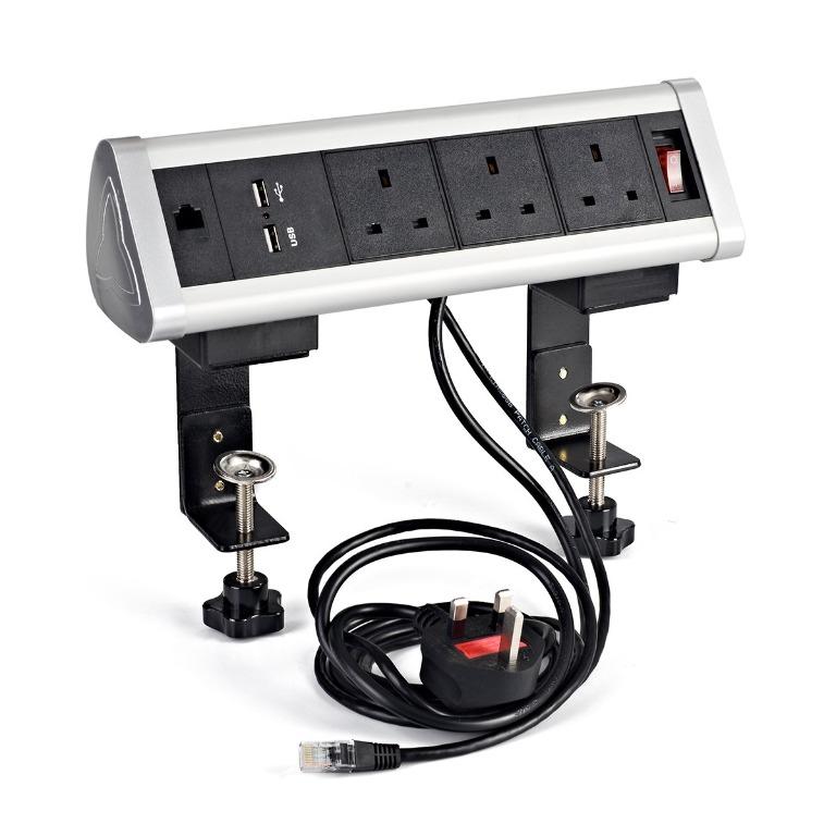 Removable Triangle Desktop Socket, gadgetpark Table Outlet with 3 UK ...
