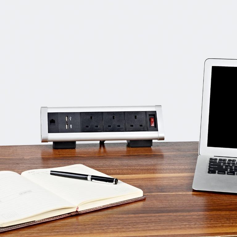 Removable Triangle Desktop Socket, gadgetpark Table Outlet with 3 UK ...