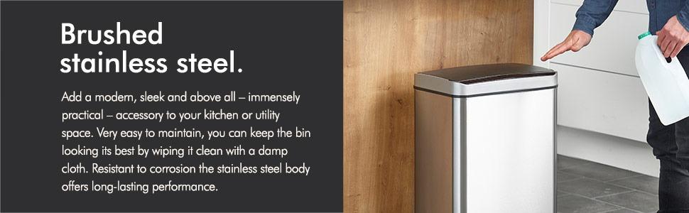 VonHaus Sensor Bin for Kitchen Waste - Automatic LED Motion Detection ...
