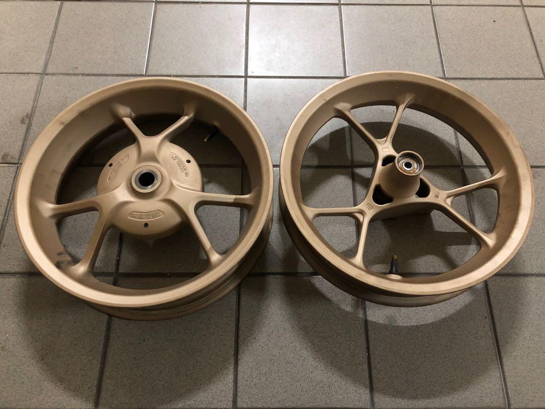 Aerox Stock Gold Rims, Motorcycles, Motorcycle Accessories on Carousell