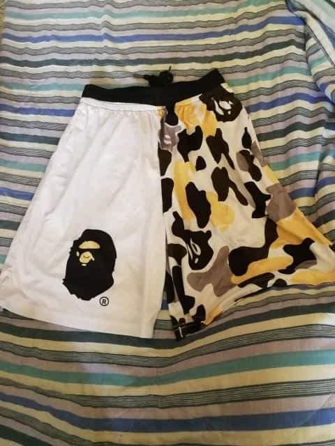 Bape jersey short (off), Men's Fashion, Bottoms, Swim Trunks & Board ...