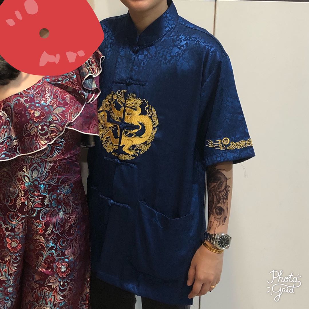 Blue Chinese Sanfu, Men's Fashion, Tops & Sets, Shirts on Carousell