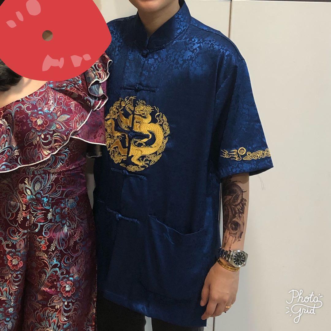 Blue Chinese Sanfu, Men's Fashion, Tops & Sets, Shirts on Carousell
