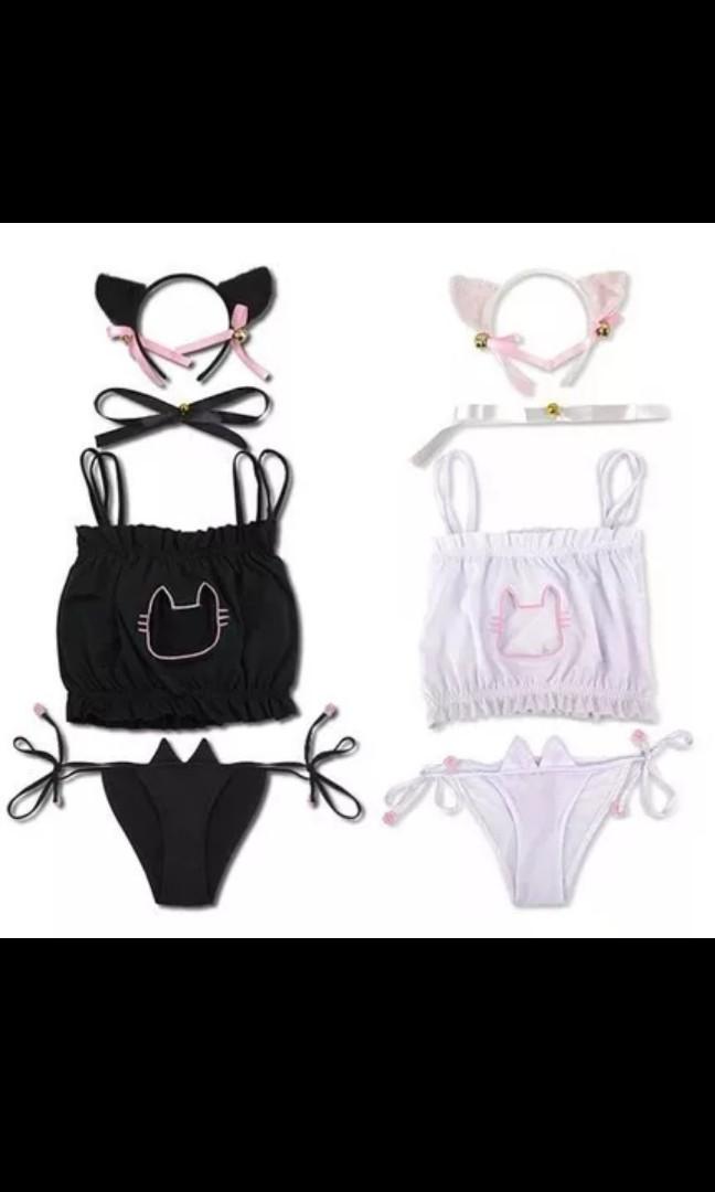 Cute Cat Cosplay Lingere White, Babies & Kids, Babies & Kids Fashion on ...