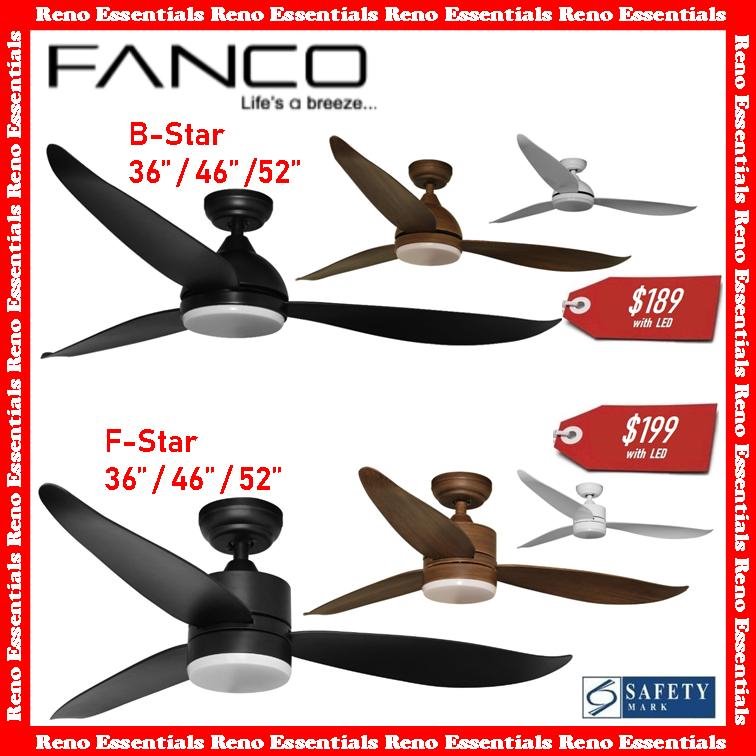 Fanco B-Star F-Star Ceiling Fan, Furniture & Home Living, Lighting ...