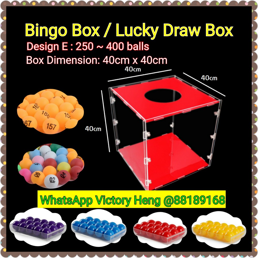 Bingo Box / Lucky Draw Box Design E : 250 ~ 400 balls, Hobbies & Toys ...