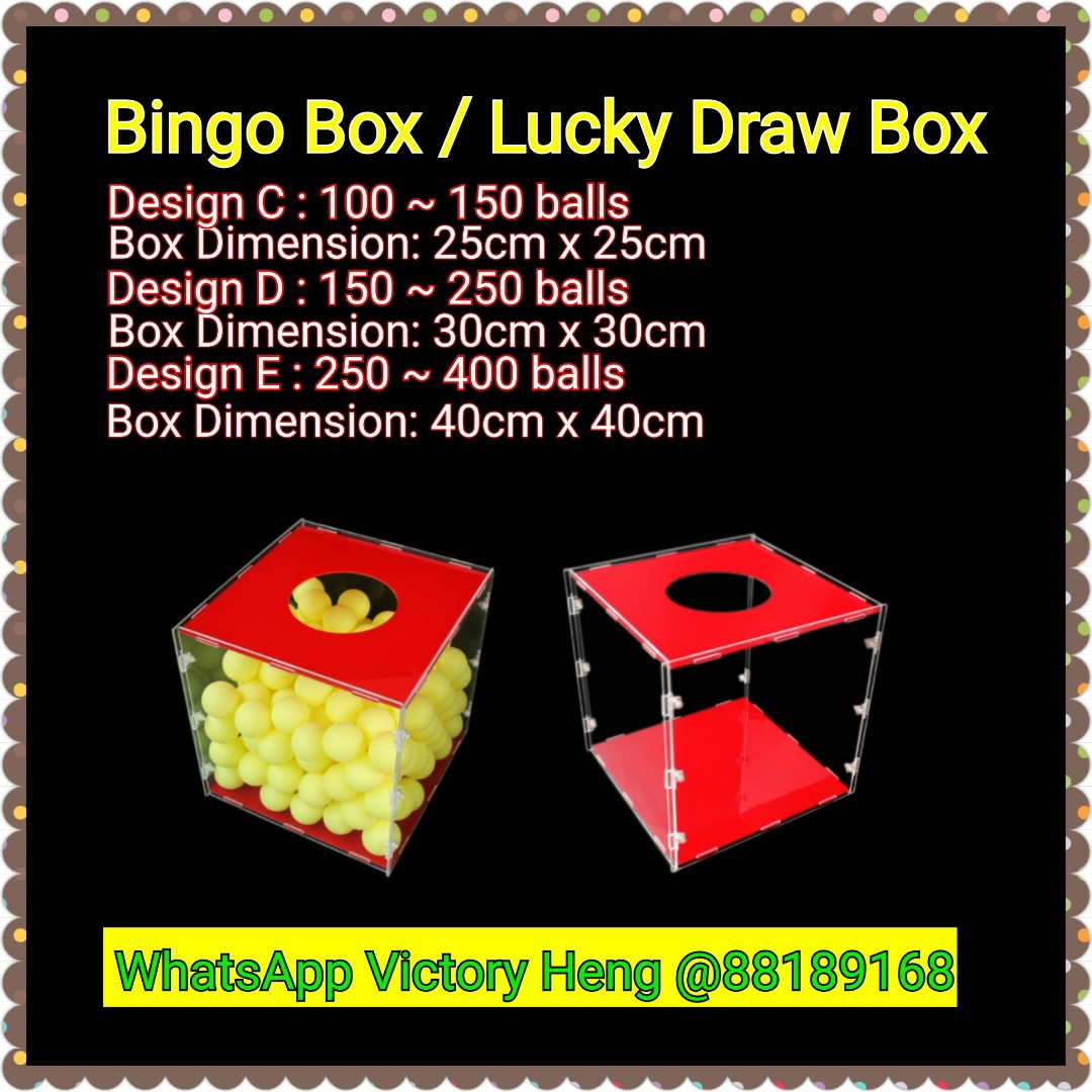 Bingo Box / Lucky Draw Box Design E : 250 ~ 400 balls, Hobbies & Toys ...