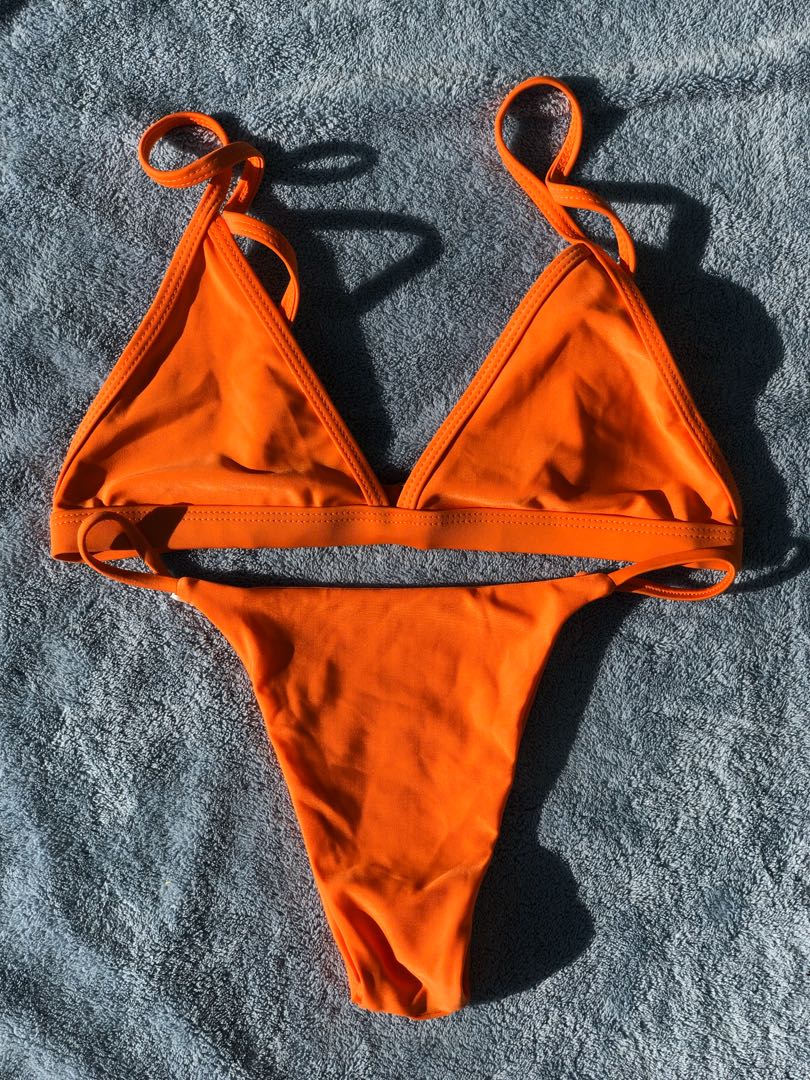 Neon Orange Bikini, Women's Fashion, Swimwear, Bikinis & Swimsuits on ...