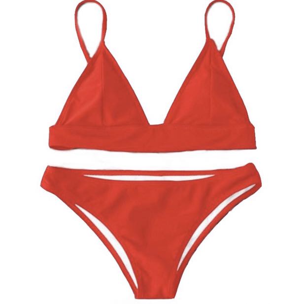 One Piece Red Swimsuit, Women's Fashion, Swimwear, Bikinis & Swimsuits ...
