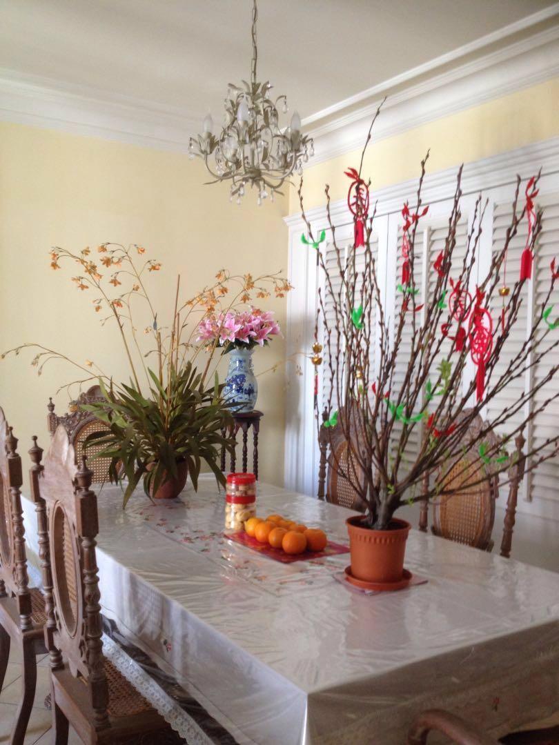 Peranakan Dining Table And 6 Chairs, Furniture & Home Living ...