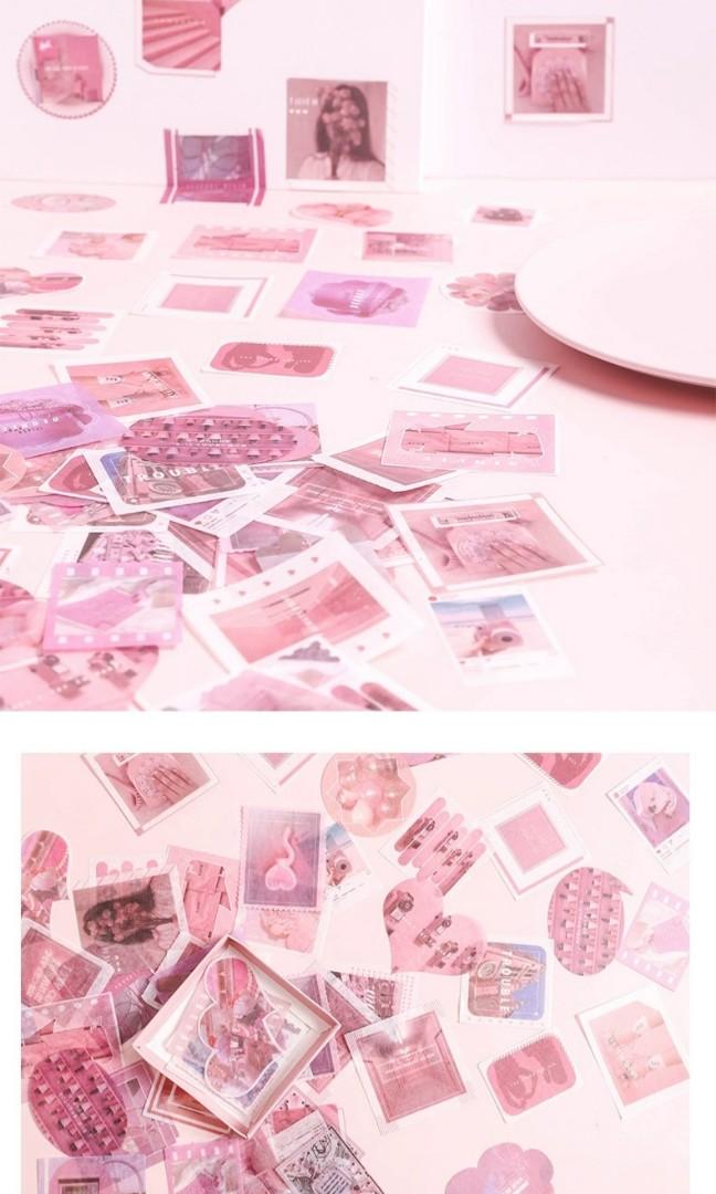 [PO] Aesthetic Pink BUJO Stickers (80pcs), Hobbies & Toys, Stationery ...