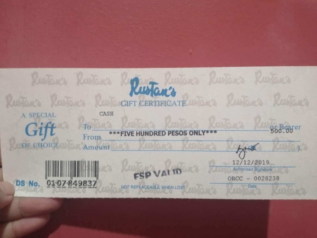 Rustans Gift Certificate, Free Items on Carousell