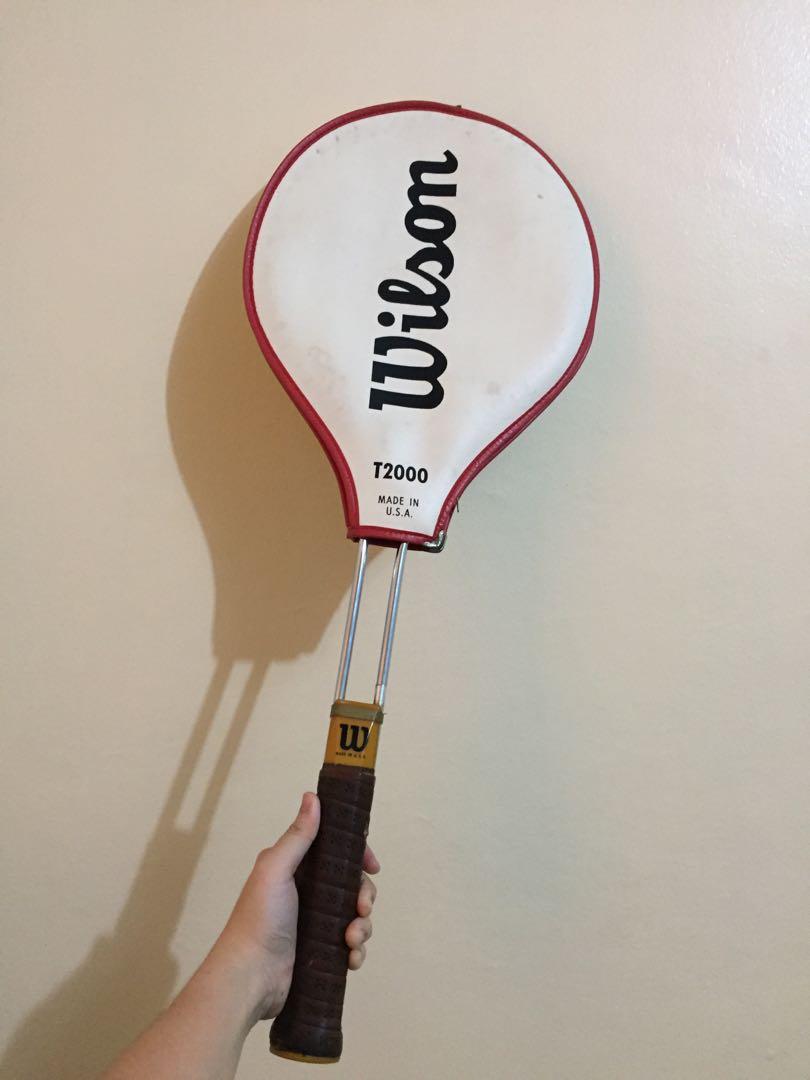 Vintage wilson T2000 steel tennis racquet, original grip with cover ...
