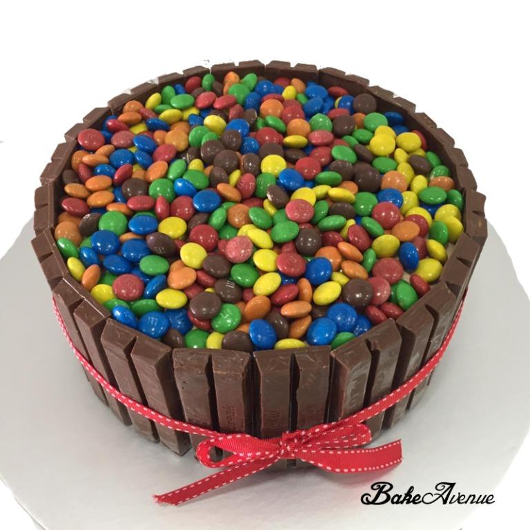 M&M Kit Kat Chocolate Cake, Food & Drinks, Baked Goods on Carousell