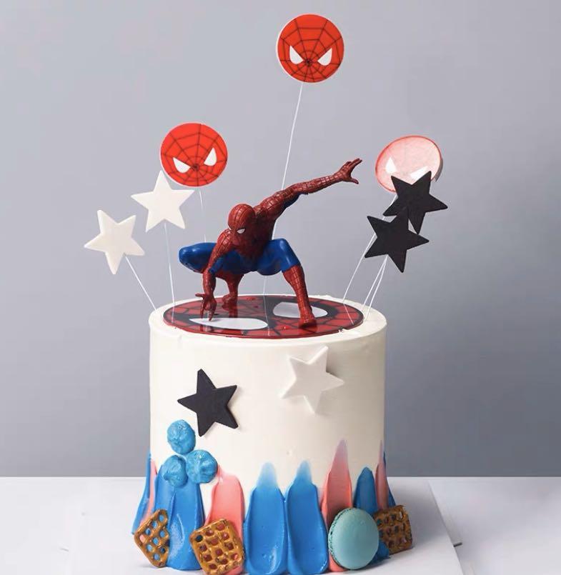 New Big size spiderman birthday cake topper decoration toy figurines ...