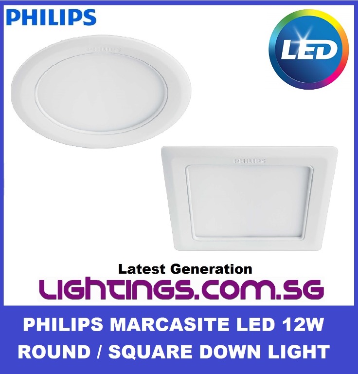 PHILIPS LED DOWNLIGHT -ROUND / SQUARE, Furniture & Home Living ...