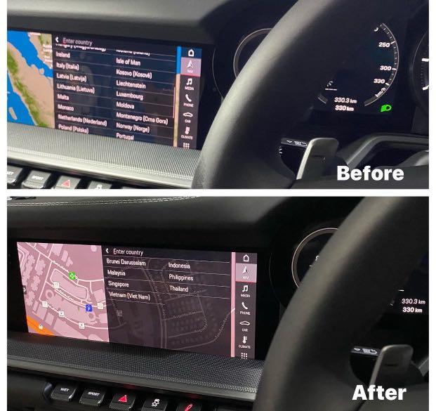 911 Carrera 4S Map Conversion from UK to Singapore, Hobbies & Toys ...