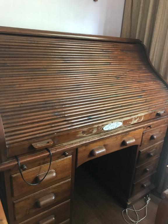 Colonial teak wood study table, Furniture & Home Living, Furniture ...