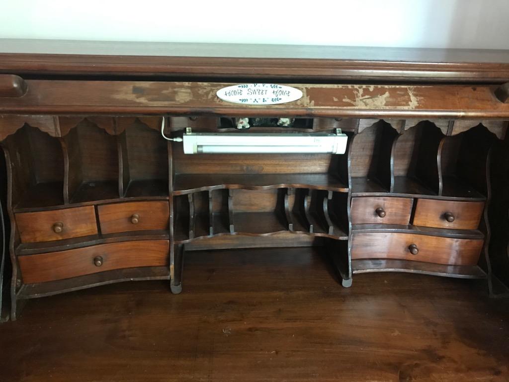 Colonial teak wood study table, Furniture & Home Living, Furniture ...