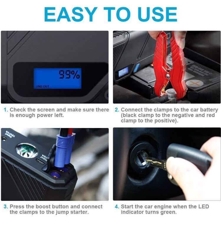 DBPOWER 1200A Peak Portable Car Jump Starter, Mobile Phones & Tablets ...