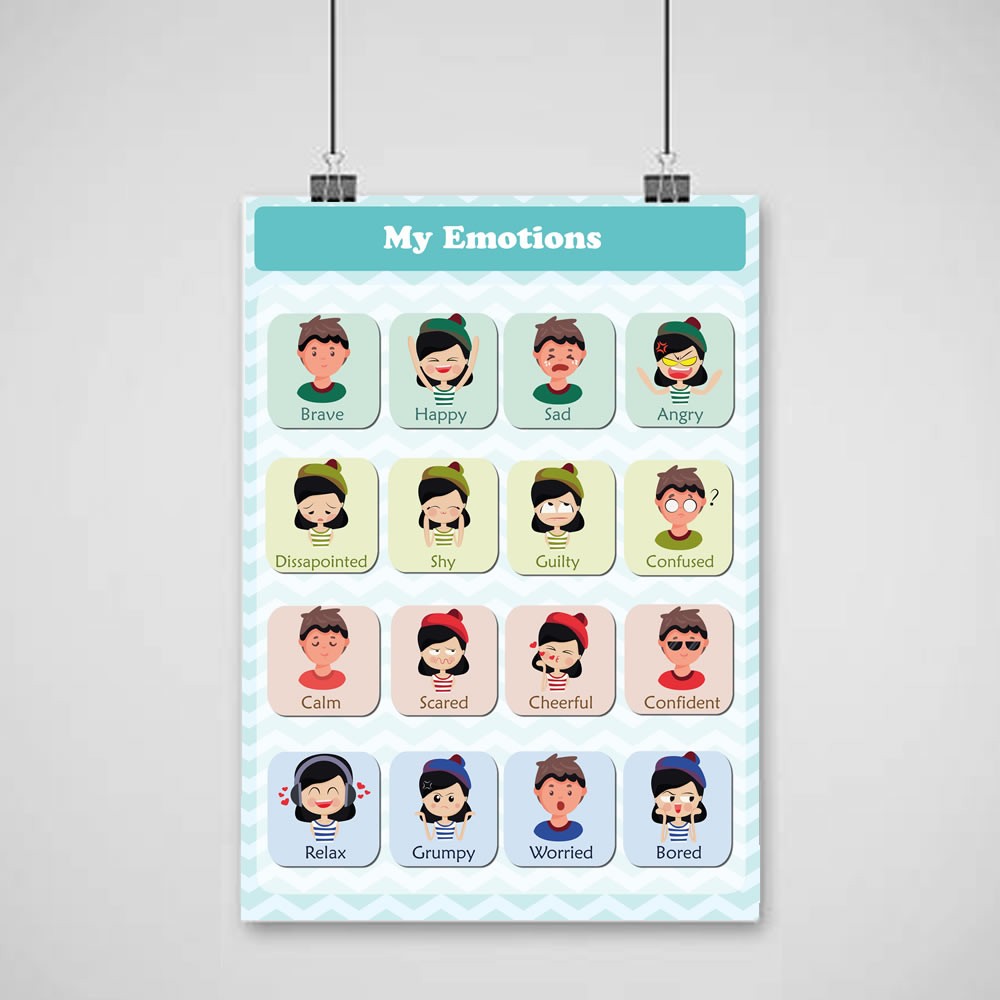 Educational Poster- Learning my emotions, Hobbies & Toys, Stationery ...