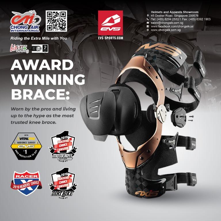 EVS Axis Pro/Sport Knee Brace, Motorcycles, Motorcycle Apparel on Carousell