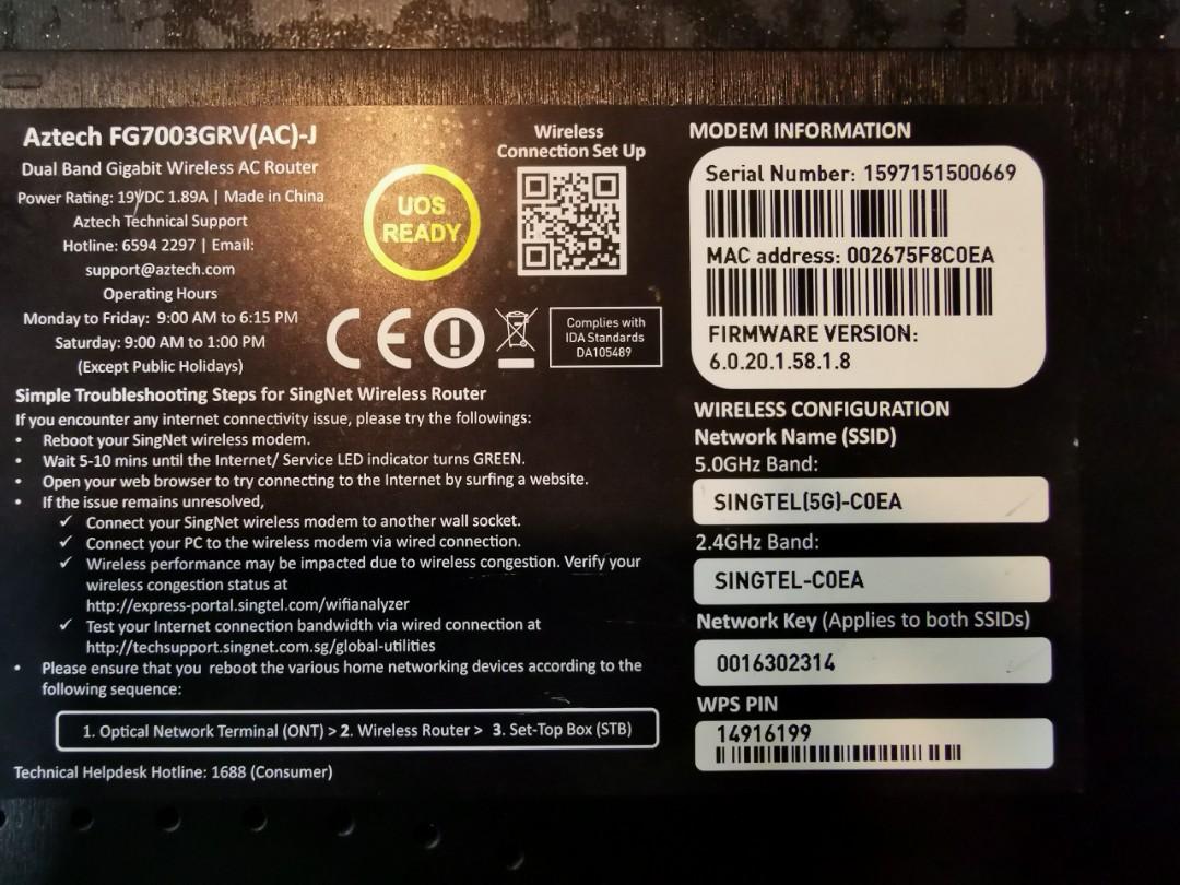 FREE Router Aztech FG 7003, Computers & Tech, Parts & Accessories ...