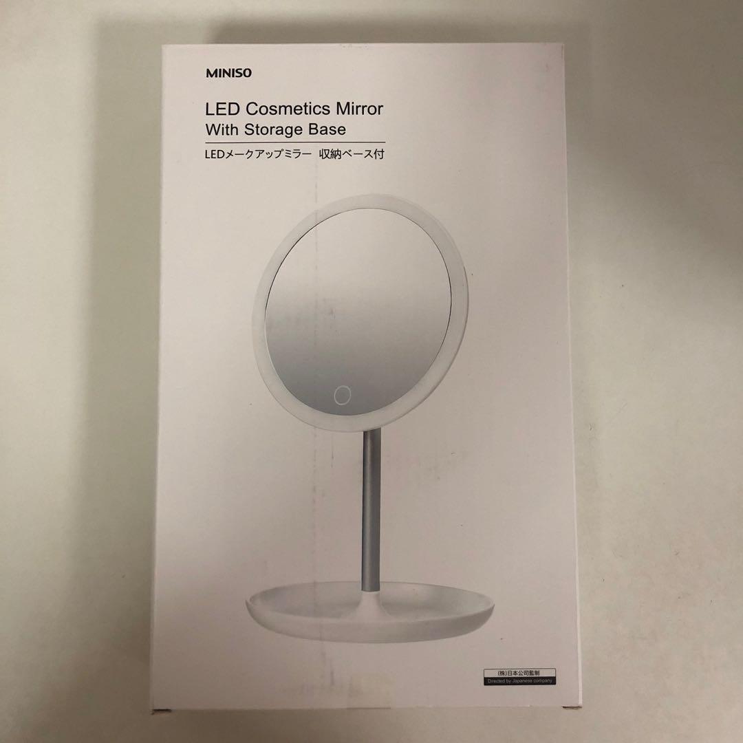 Miniso LED Cosmetics Mirror with Storage Base, Everything Else on Carousell