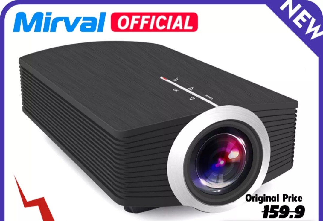 Mirval YG500 Upgraded LCD Projector 4K Home Theater Support HDMI VGA ...