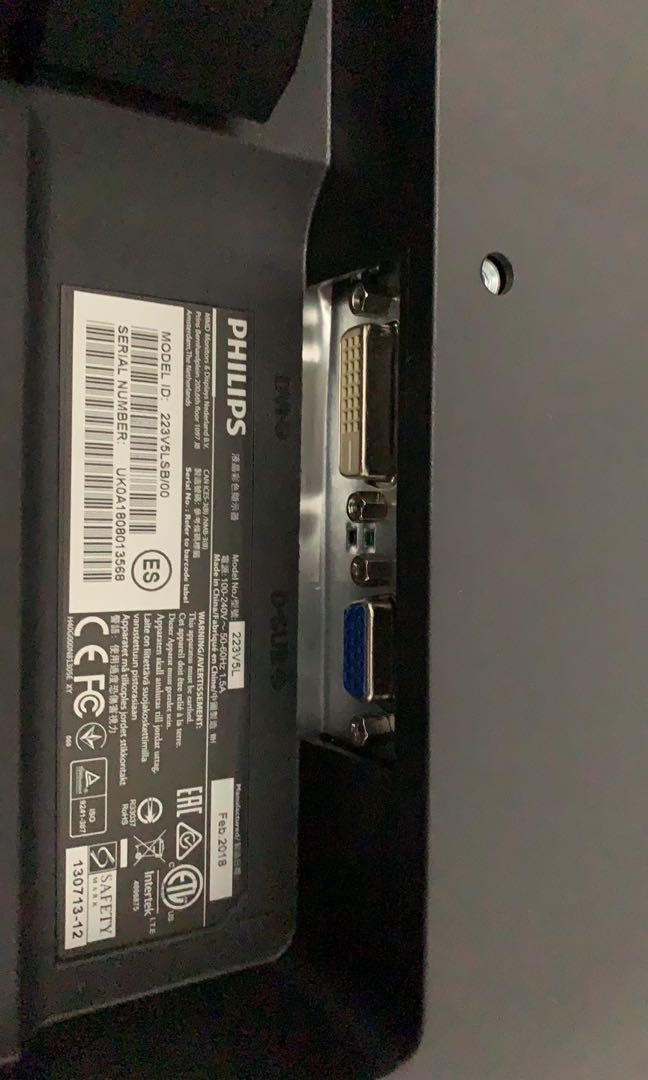 Philips 223v5 LCD monitor 21.5 inches, Computers & Tech, Parts ...