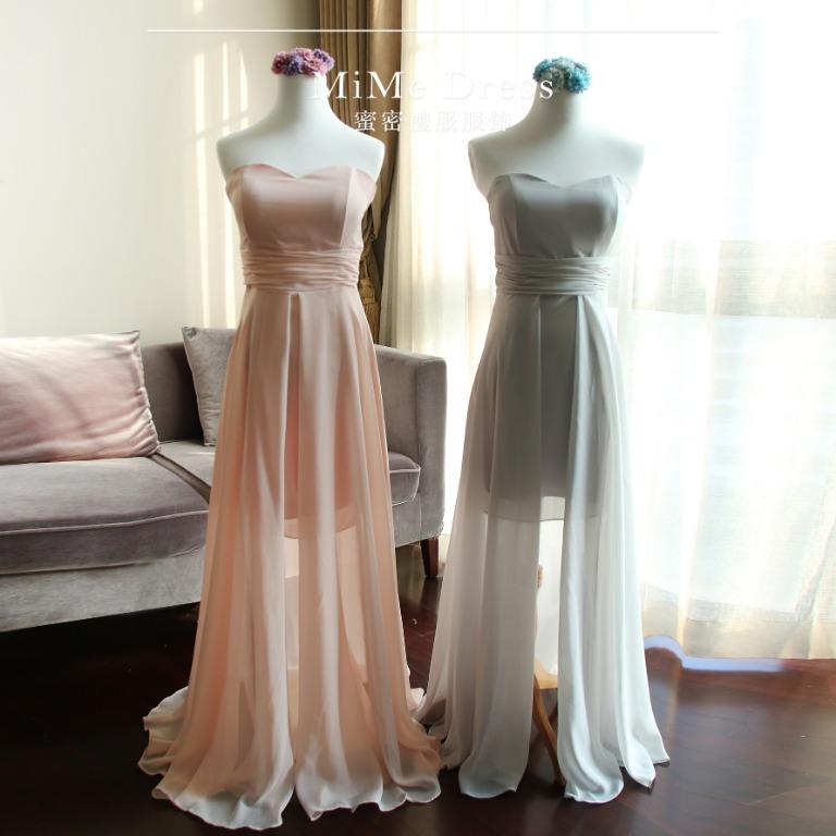 Pre order grey pink purple wedding prom evening bridesmaid dress gown RBP1382, Women's Fashion ...