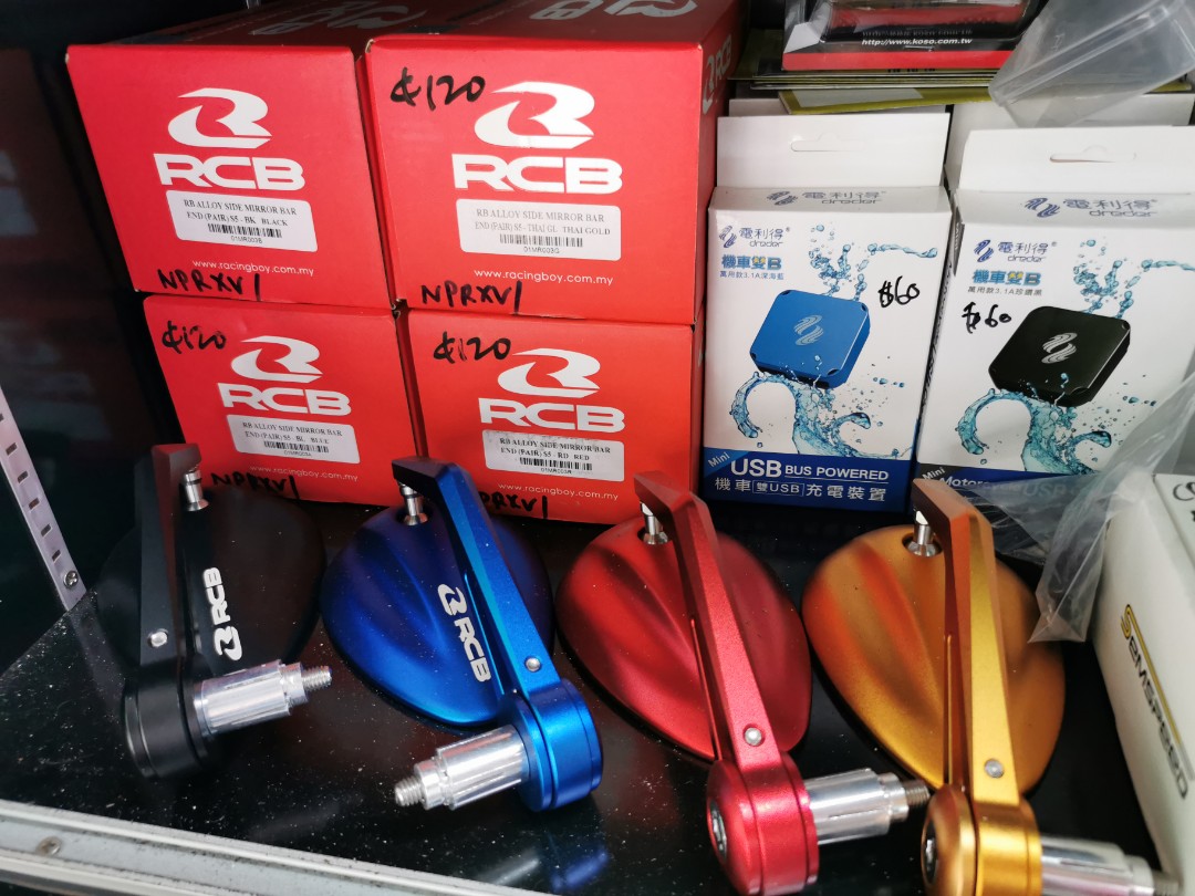 RCB Bar end mirror, Motorcycles, Motorcycle Accessories on Carousell