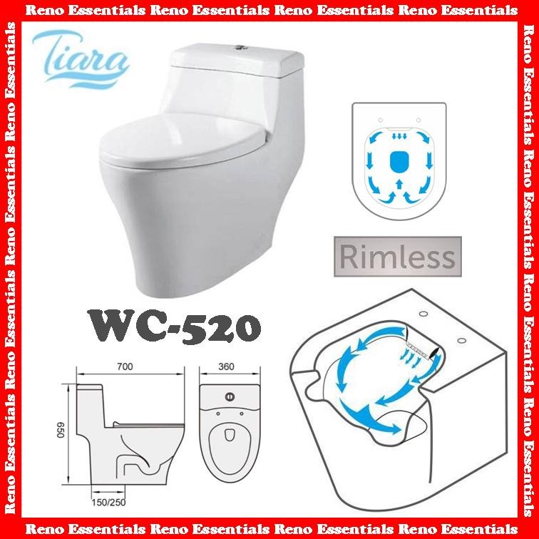 Tiara Toilet Bowl WC 520, Furniture & Home Living, Bathroom & Kitchen ...