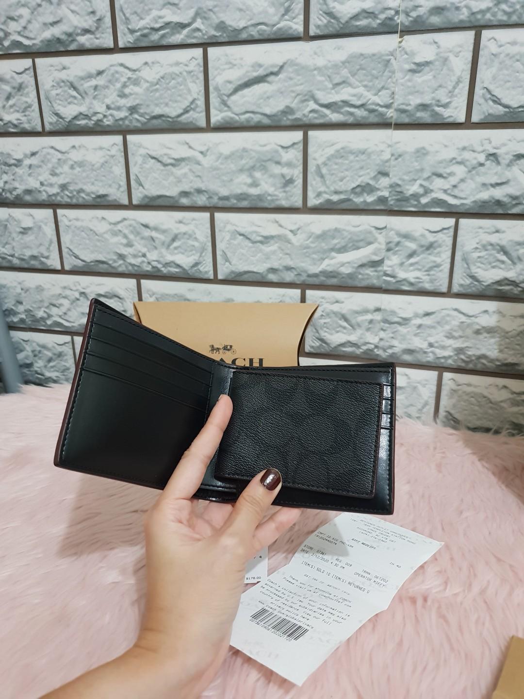 Coach mens wallet with insert, Men's Fashion, Watches & Accessories ...