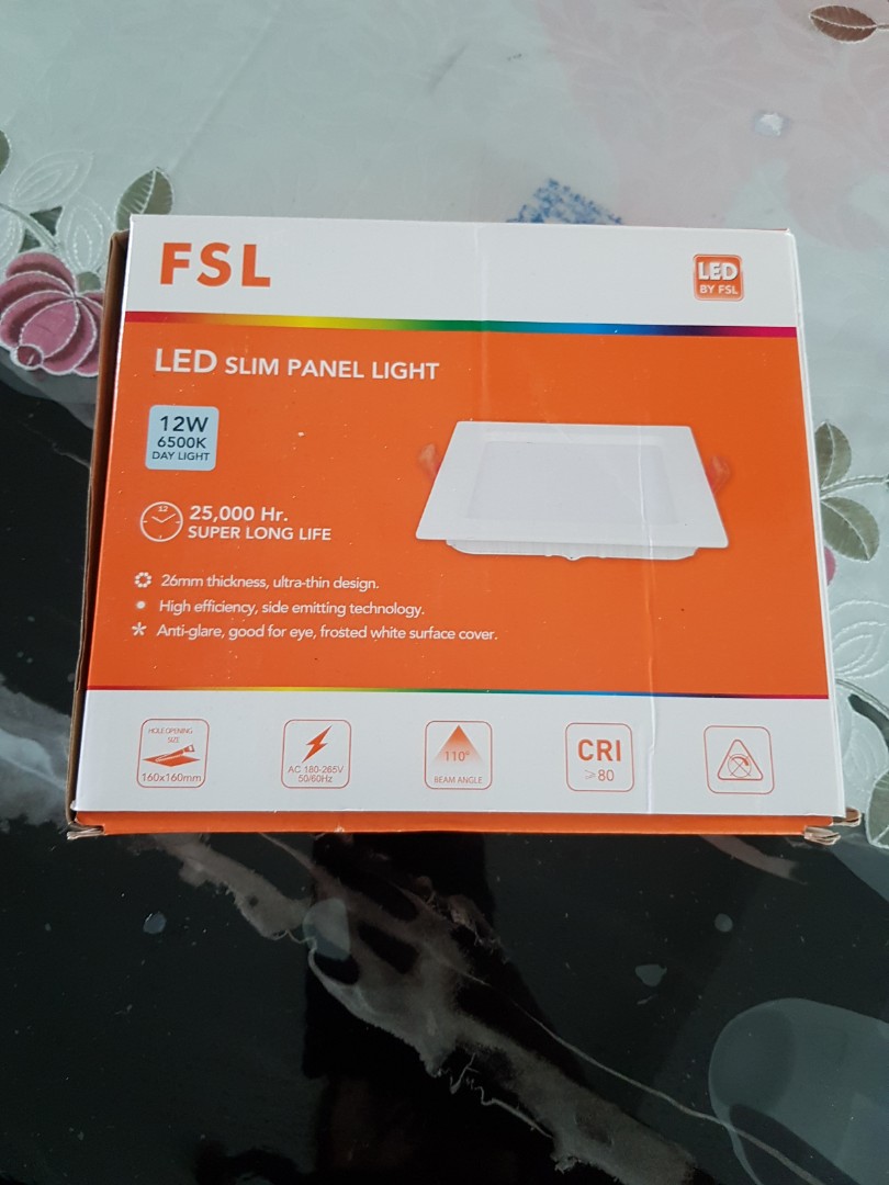 FSL LED slim panel light, Furniture & Home Living, Lighting & Fans ...