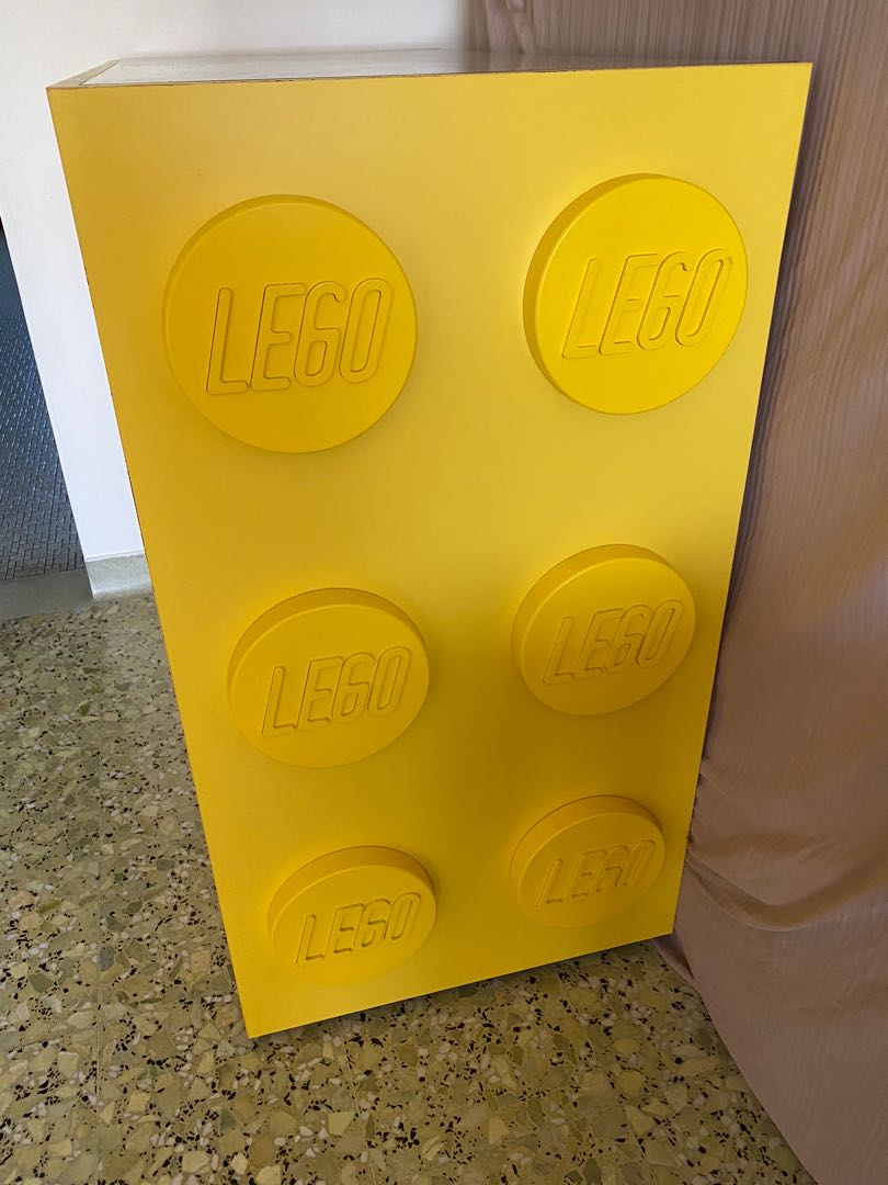 LEGO glass display cabinet LED light drawer with dividers, Furniture ...