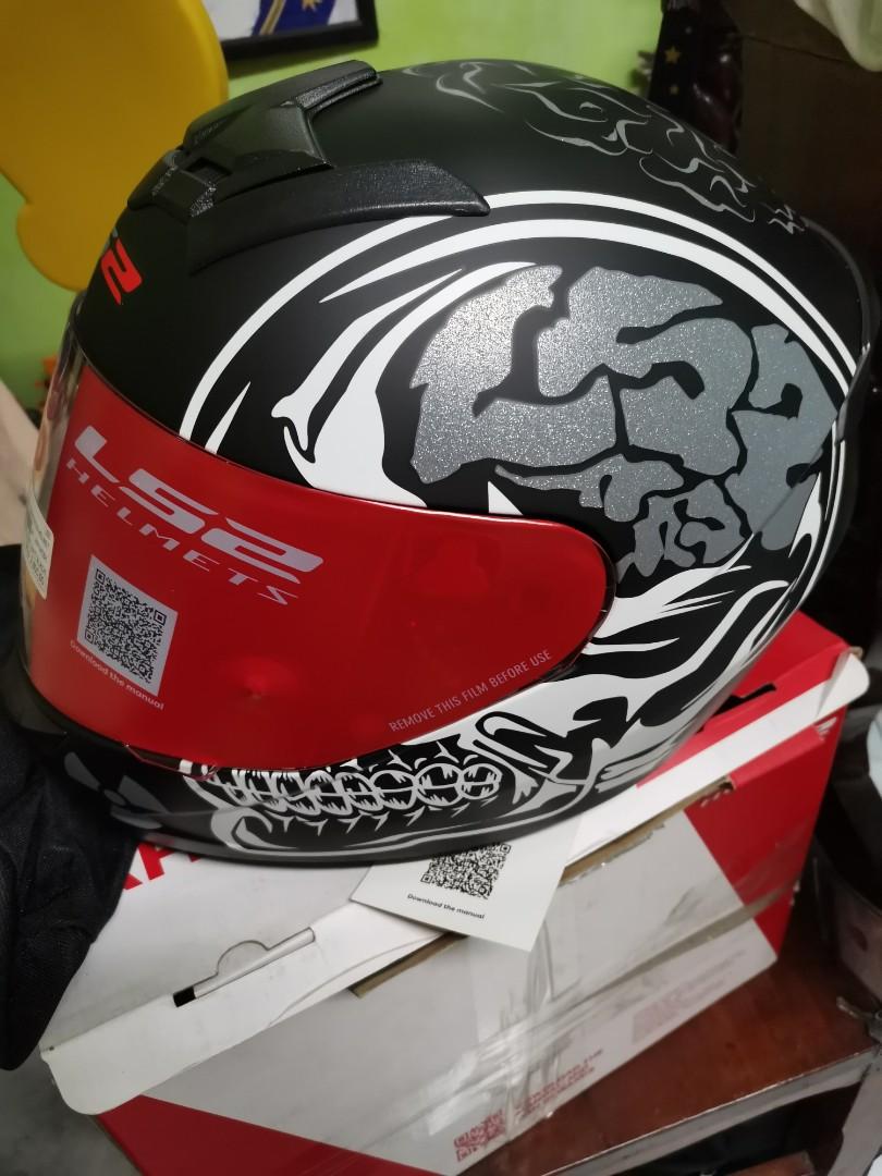 LS2 The Crazy Skull Full Face Helmet, Motorbikes, Motorbike Parts ...