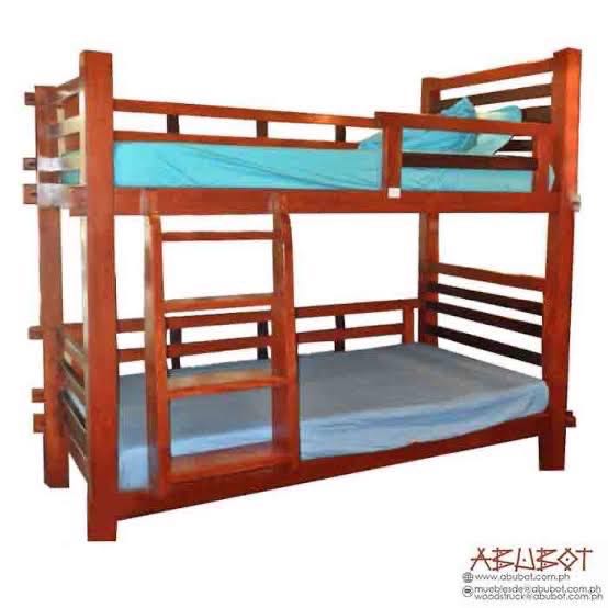 Mahogany Double Deck bed, Furniture & Home Living, Furniture, Bed ...