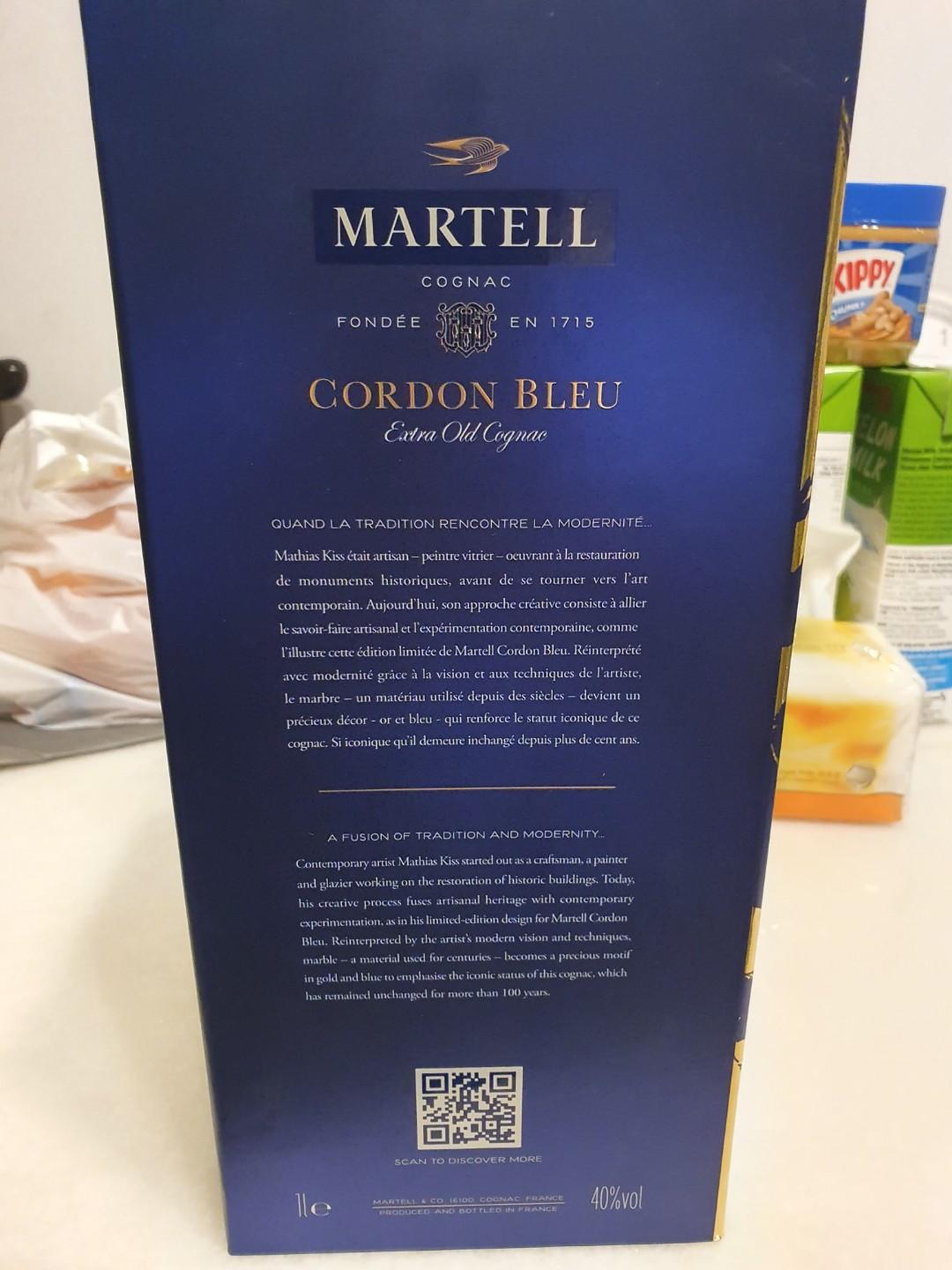 Martell Cordon Bleu 1l Gold Limited edition, Food & Drinks, Alcoholic Beverages on Carousell