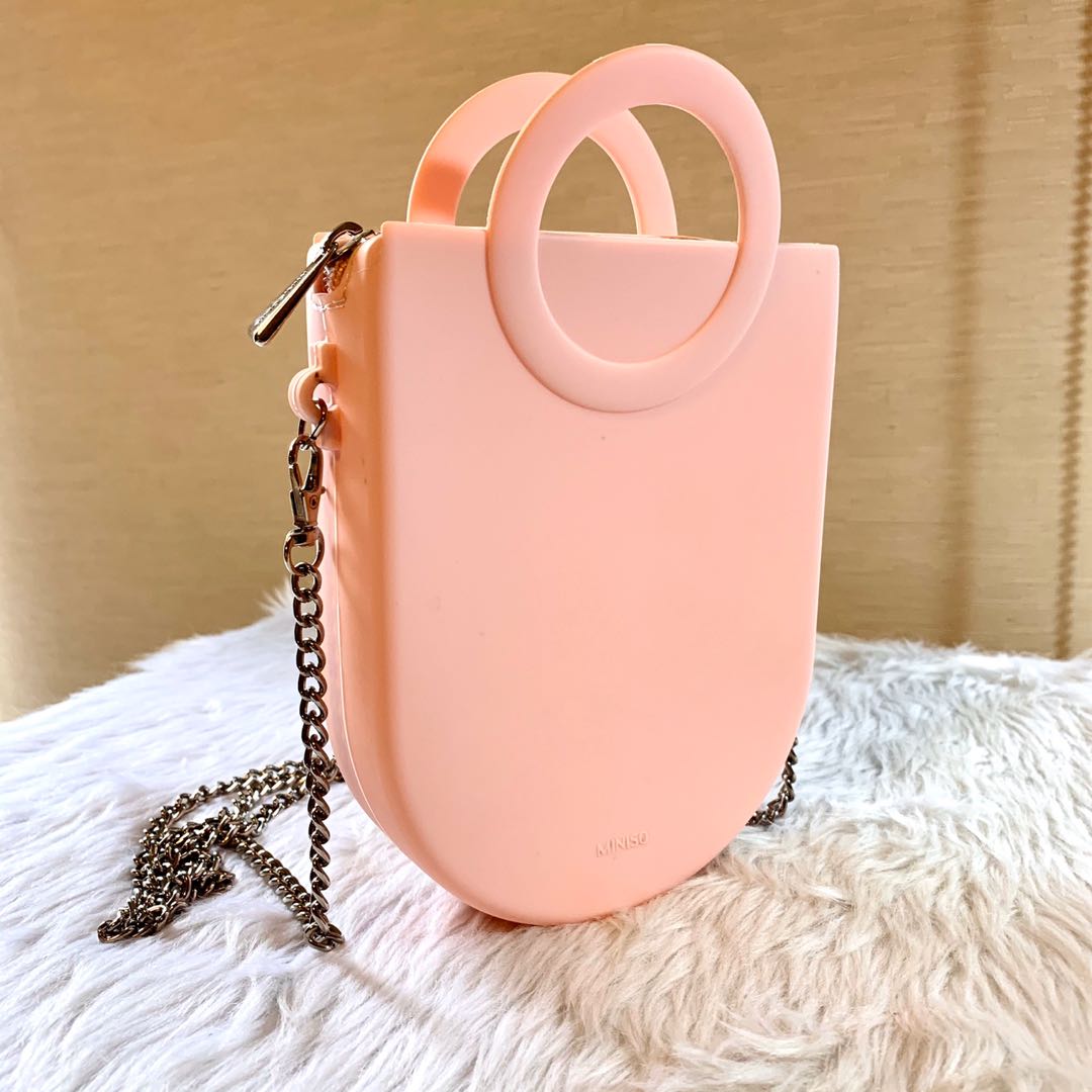 Miniso Life Silicone Chain Strap Bag in Pink, Women's Fashion, Bags ...