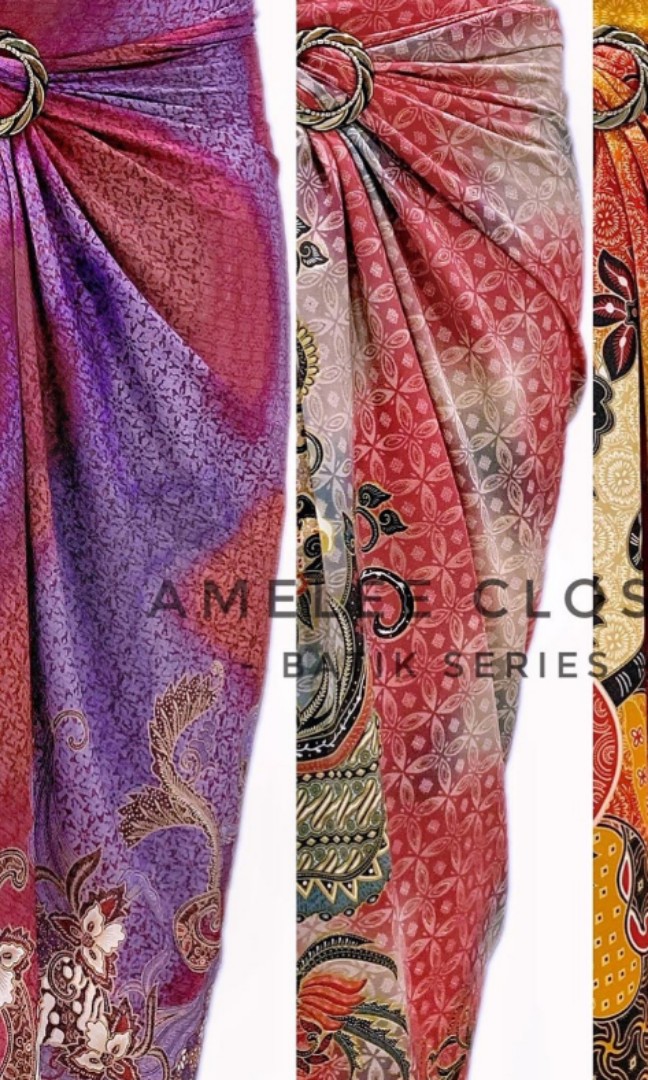 Pastel Wrap Skirt Kain Batik, Women's Fashion, Dresses & Sets ...